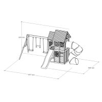 Cubes d'escalade x2 avec pont-toboggan en bois marron fsc® Montessori ...