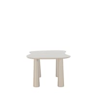 Table à manger 8 personnes en verre et pieds bois laqué terracotta - v ...