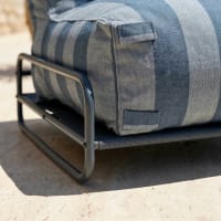 Puf a rayas muebles de jardín modulares con estructura azul Pacífico ...