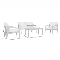 Salon de jardin 4 places en bois d'acacia - Beige Mirana | Maisons du Monde