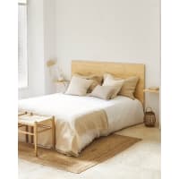 Cabecero de cama madera maciza de abeto color marrón claro de 140 cm ...