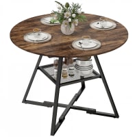 Tavolo da pranzo rotondo con vani aperti, 100 cm, noce | Maisons du Monde