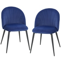 Set sedie da pranzo in acciaio e tessuto effetto lino marrone chiaro ...