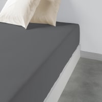 Drap housse uni coton bonnet 35 en coton cèdre 140 x 190 x 35 UNI COTON ...