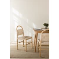 Set di 2 sedie in legno noce trendy ecrù Alba | Maisons du Monde