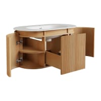 Set di mobili da bagno con lavabo effetto legno verde 80cm Jade ...