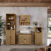 Badmöbel-Set 3 Teile Bambus 60x80cm | Maisons du Monde