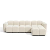 Canapé modulable 5 places en velours texturé Moss | Maisons du Monde