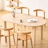 Table à manger rectangulaire 6 à 8 personnes en bois marron Prestige ...