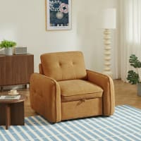 Fauteuil convertible 1 place tissu chenille vert Impa | Maisons du Monde