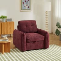 Fauteuil convertible 1 place tissu chenille vert Impa | Maisons du Monde
