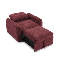 Fauteuil convertible 1 place tissu chenille vert Impa | Maisons du Monde