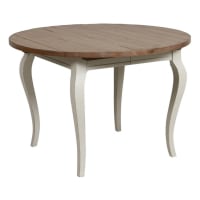 Table ronde en chêne 4 couverts blanc Haussmann | Maisons du Monde