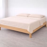 Sábana encimera beige cama 90cm - 100% Algodón Basic cotton | Maisons ...