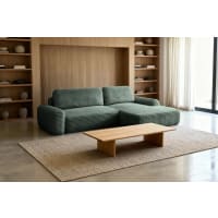 Canapé d'angle modulable petit velours côtelé 4 places vert droit ...