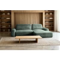 Canapé d'angle modulable petit velours côtelé 4 places vert droit ...