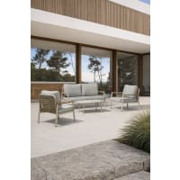 Ensemble salon de jardin aluminium beige, crème Lomam | Maisons du Monde