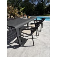 Conjunto de comedor de jardín para 6 personas de aluminio verde oliva ...