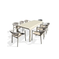 Ensemble repas de jardin en aluminium 8 places Hanoi | Maisons du Monde