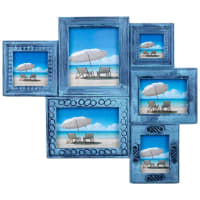 Porta fotos colgante de madera azul 13x2x56h cm | Maisons du Monde
