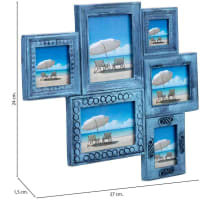 Porta fotos colgante de madera azul 13x2x56h cm | Maisons du Monde
