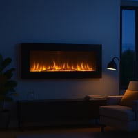 Chimenea eléctrica de metal y vidrio 101,6x20,1x43,9 cm | Maisons du Monde