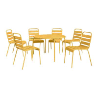 Ensemble table et chaise de jardin aluminium vert amande Nauru ...