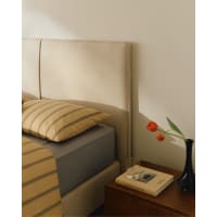Cabecero en color beige tapizado con tejidos naturales 150 cm Moss ...