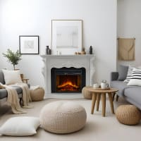 Chimenea de bioetanol de suelo de madera parís blanco l123xp39xh100 ...