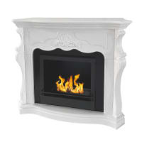 Chimenea eléctrica de suelo parigi en madera blanca l123xp39xh100 ...