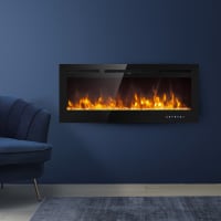 Chimenea eléctrica empotrada de 3 lados divina fire 101,6x20x44 cm ...
