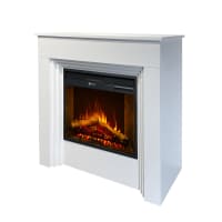 Chimenea eléctrica de madera blanca divina fire, 96x36x90h cm | Maisons ...