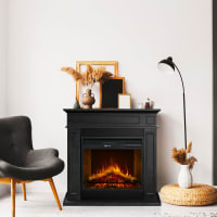 Chimenea eléctrica de madera blanca divina fire, 96x36x90h cm | Maisons ...