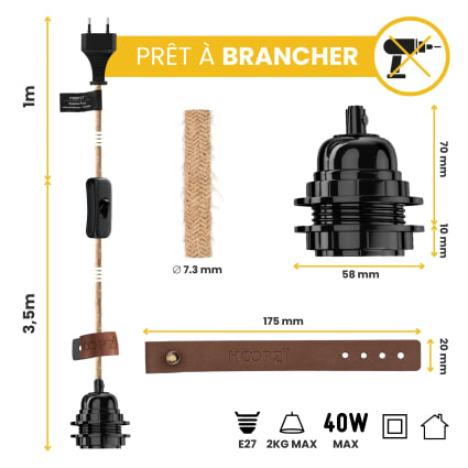 Cavo per sospensione naturale L450 cm Bala | Maisons du Monde