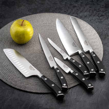 Bloc spaghetti 5 couteaux de cuisine (compo AMZ) Vulcano | Maisons du Monde