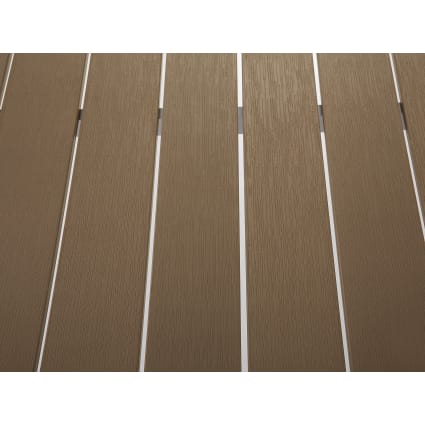 Conjunto de comedor 6 personas de madera plástica marrón Vernio ...