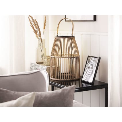 Lanterna da giardino Lanterna Legno di bambù 32 cm Beige Hoste ...