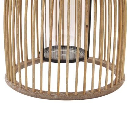 Lanterna da giardino Lanterna Legno di bambù 32 cm Beige Hoste ...