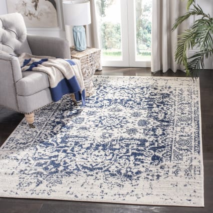 Teppich Creme und Marineblau 201 X 279 cm Madison | Maisons du Monde