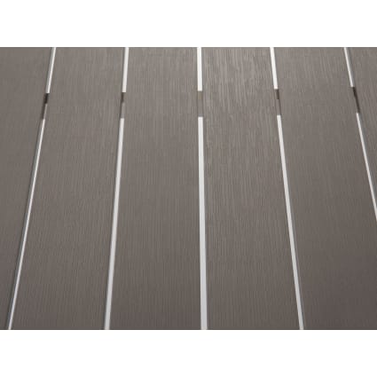 Mesa de jardín 6 personas de madera plástica gris Vernio | Maisons du Monde