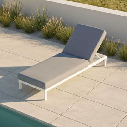 Tumbona de aluminio color gris claro Galapagos | Maisons du Monde