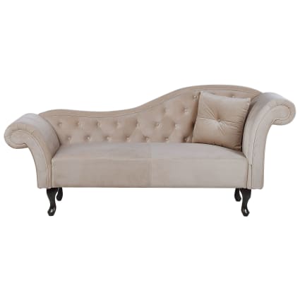 Chaiselongue aus Samtstoff, beige Lattes | Maisons du Monde