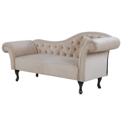 Chaiselongue aus Samtstoff, beige Lattes | Maisons du Monde