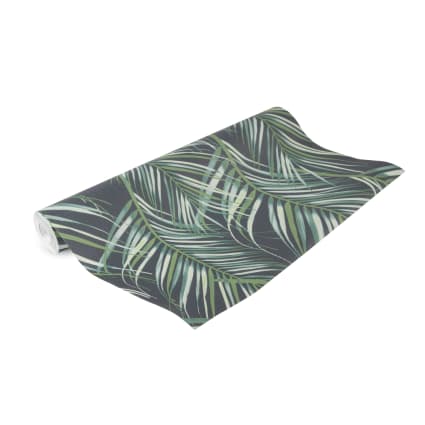 Papel pintado entrelazado hojas de palmera 1005 x 52cm Verde Tropical ...