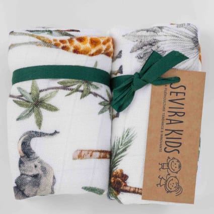 Set di 2 mussole per neonato in viscosa di bambù Colori misti 50x50 cm ...