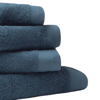Toalla de baño de algodón egipcio de rizo azul azulon. Toalla baño Nilo ...