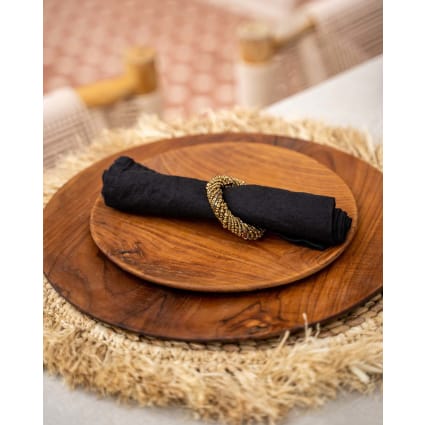 Piatto rotondo in legno di teak naturale 25x25 cm Teak root | Maisons ...