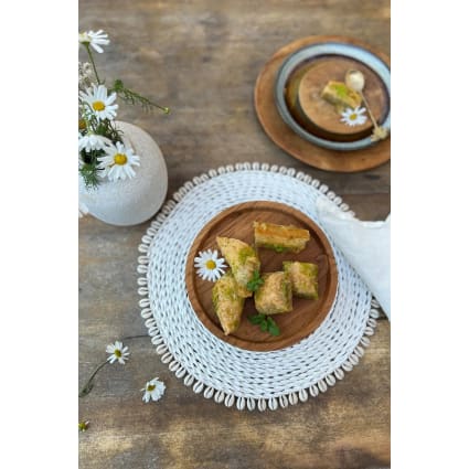 Set da tavola in erba marina e conchiglie bianco 38x38 cm Seagrass ...