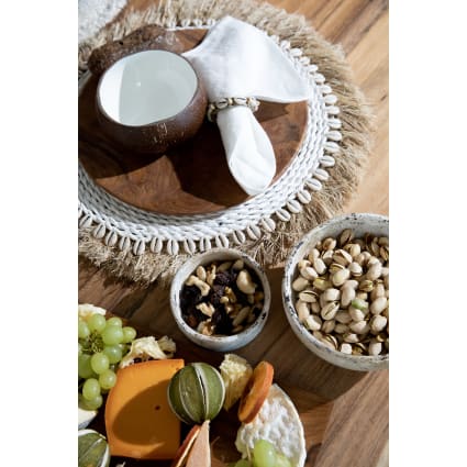 Set da tavola in erba marina e conchiglie bianco 38x38 cm Seagrass ...