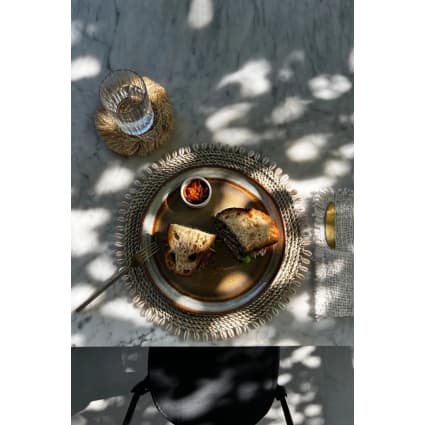 Set da tavola in erba marina e conchiglie naturale 38x38 cm Seagrass ...